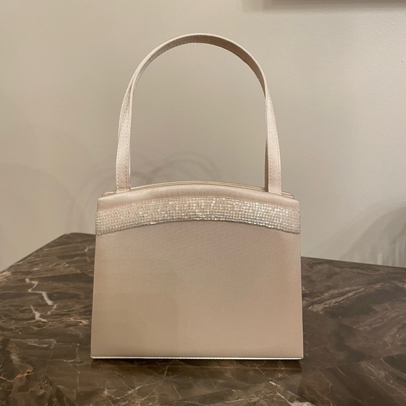 Bags | Champagne Satin Mini Purse | Poshmark
